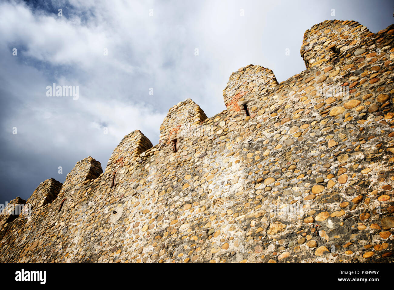 Low angle view of castle at Castile and Le Stock Photo - Alamy