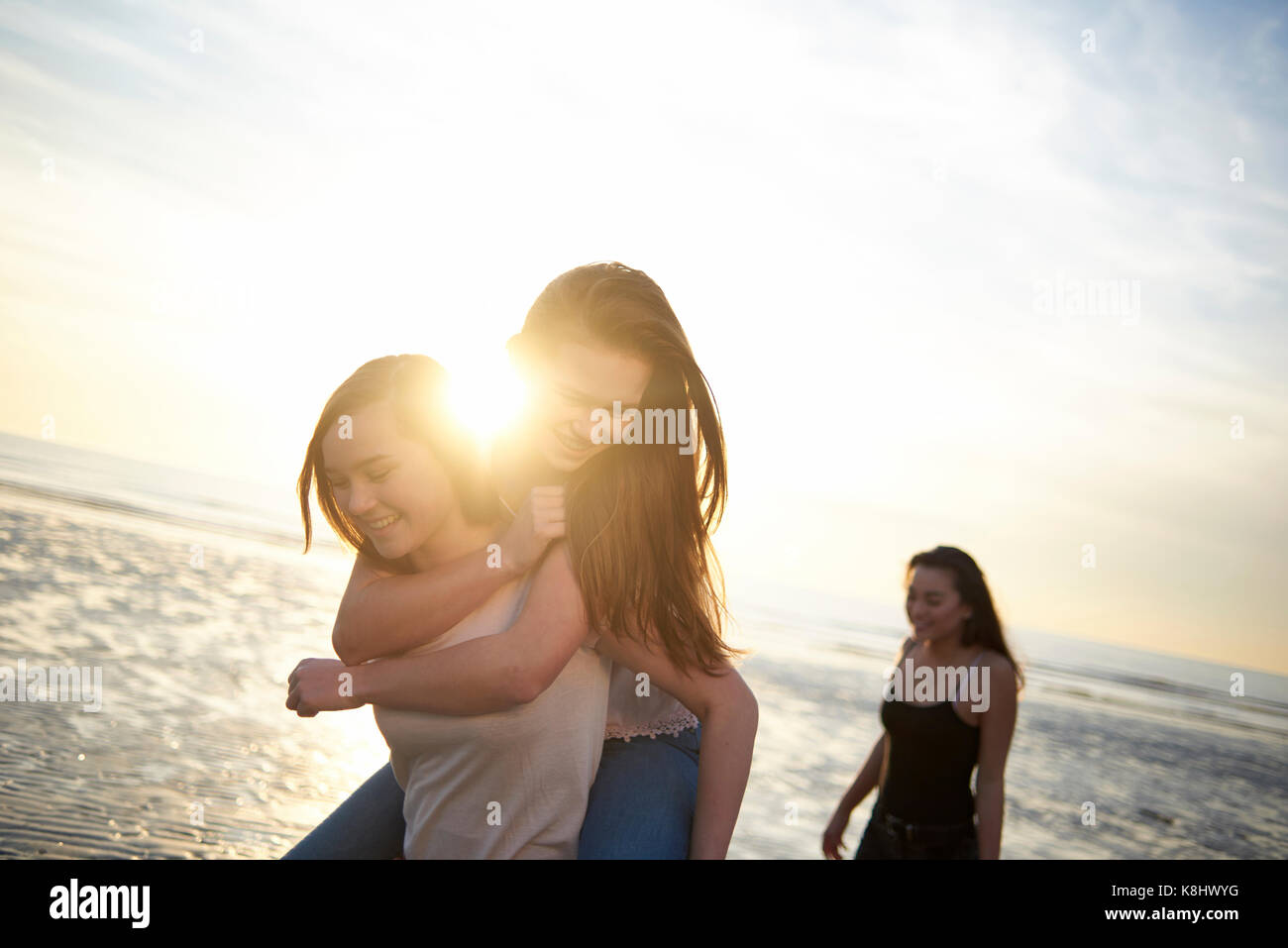 Back view friends beach hi-res stock photography and images - Alamy