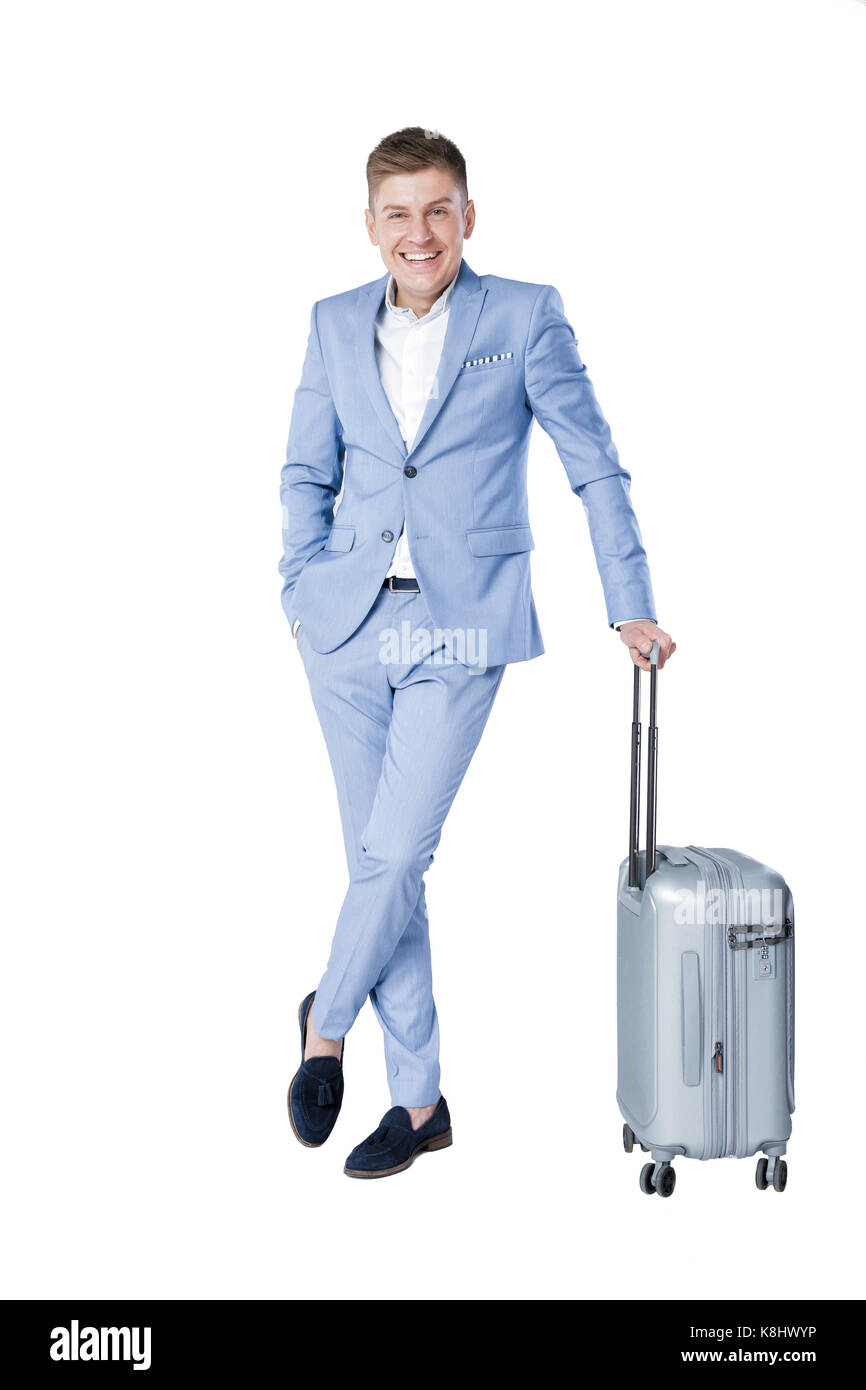 Travel man hold in Cut Out Stock Images & Pictures - Alamy