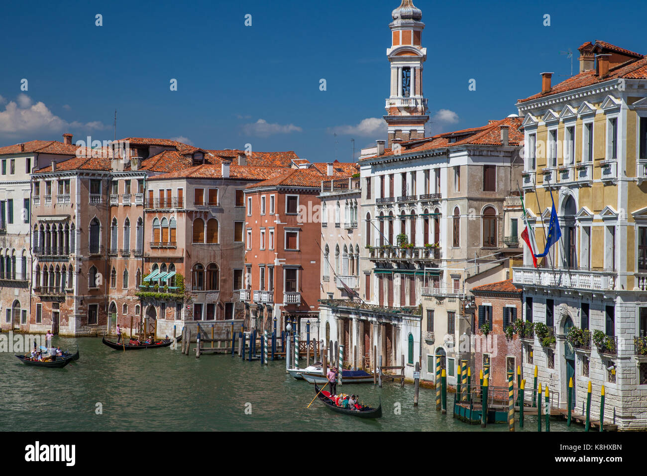 Venice Grand Canal and gondola, Italy Stock Photo - Alamy