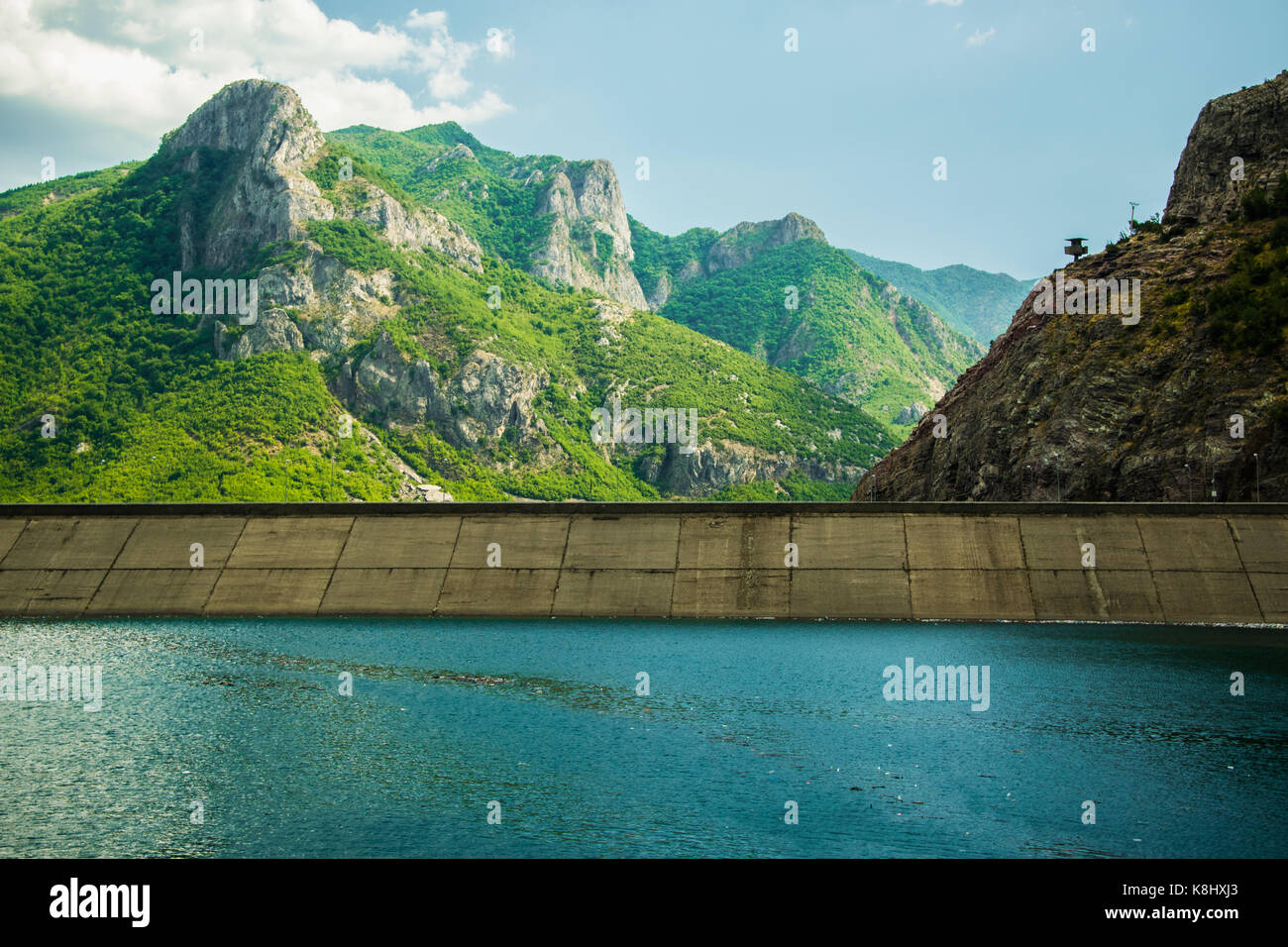 The dam in the mountain river Stock Photo - Alamy