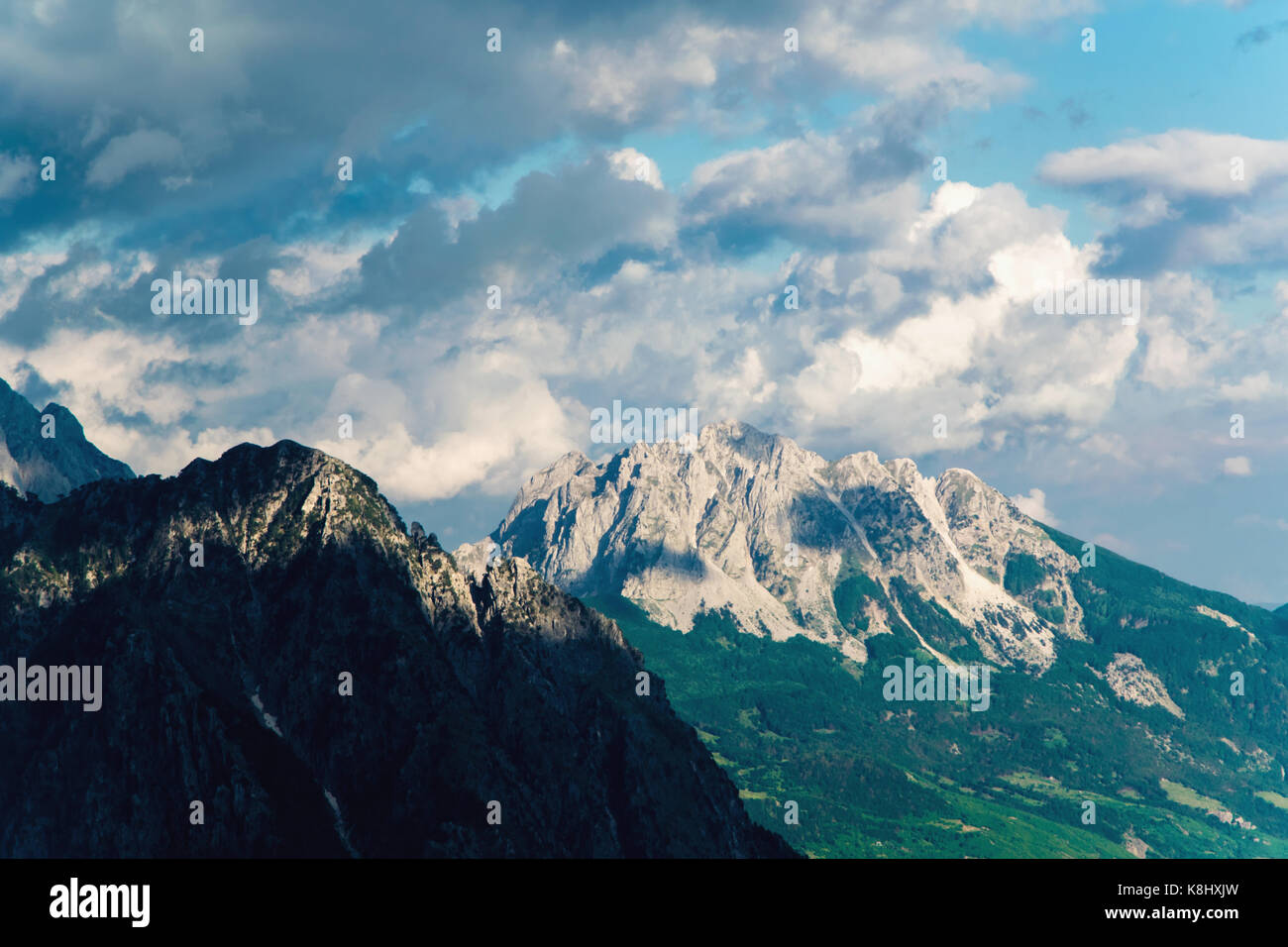 Top view of the rocky mountain peaks Stock Photo - Alamy