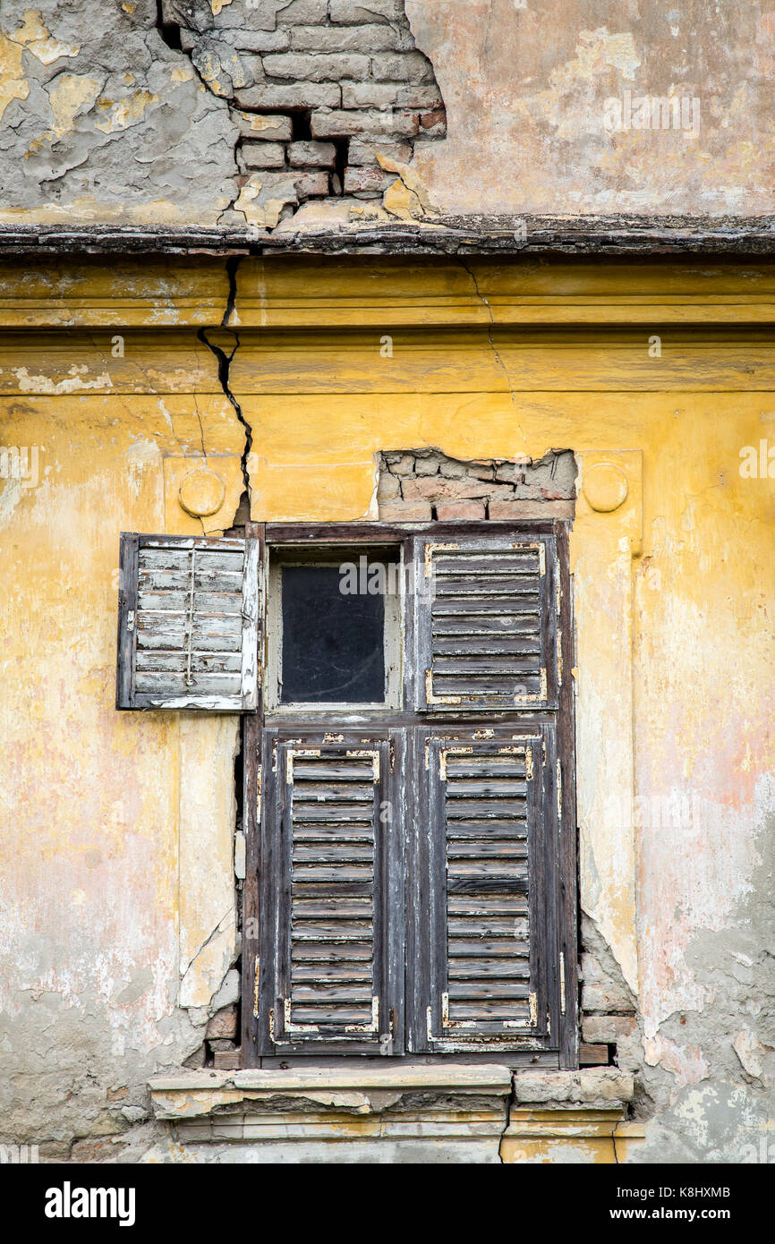 Old brick building with wooden windows Stock Photo - Alamy