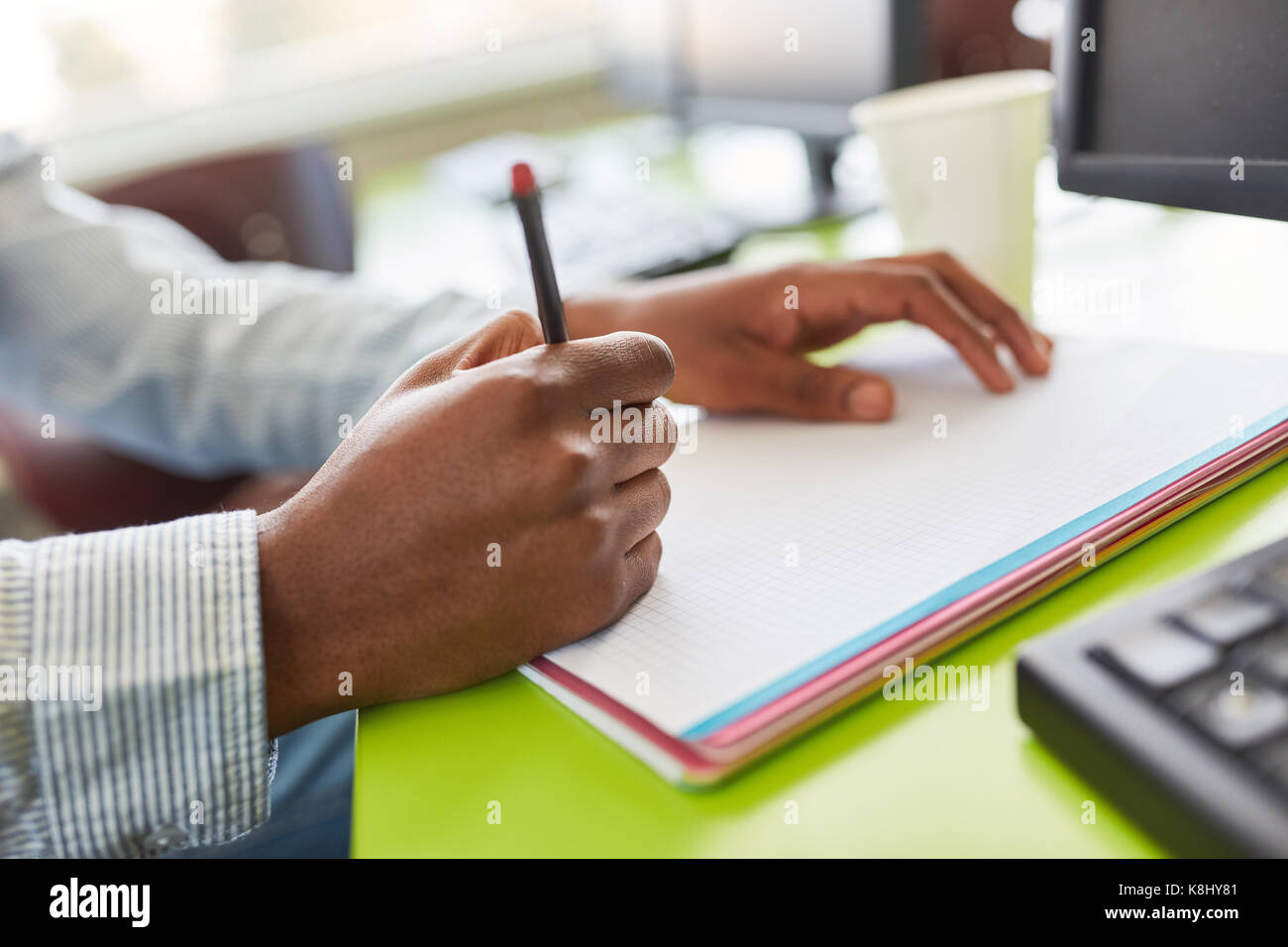 Student taking a test or exam in school or university Stock Photo - Alamy