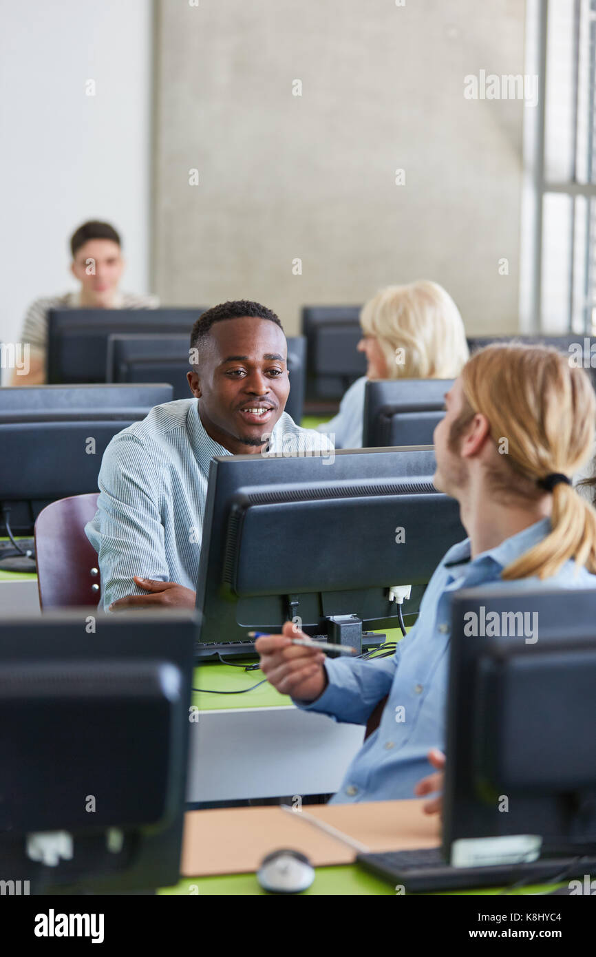 African student learns IT with computer at university Stock Photo - Alamy