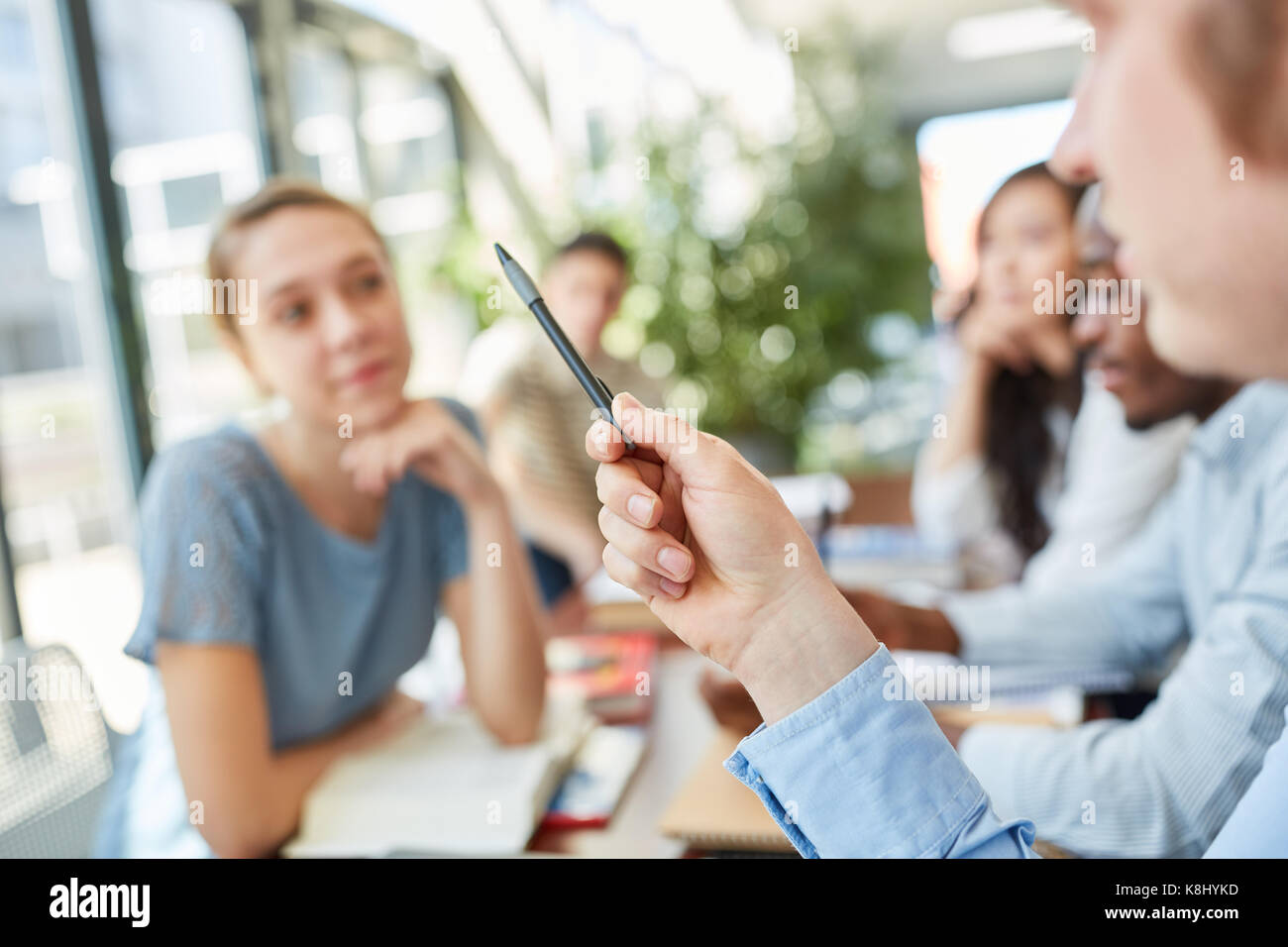 Students learn math together in study group Stock Photo - Alamy