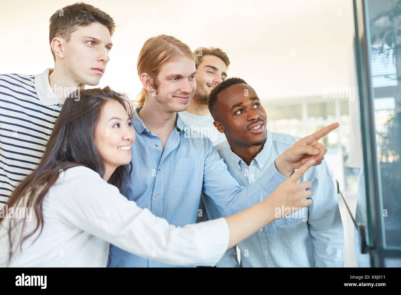 Students check exam evaluation results for uni diploma Stock Photo - Alamy