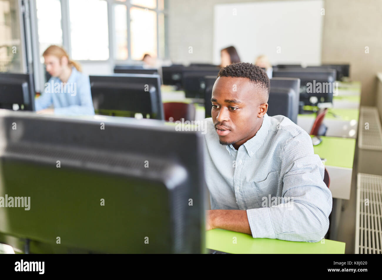 African computer course student in training lessons Stock Photo - Alamy