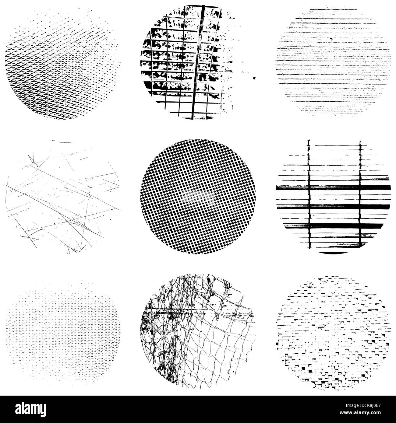 Circular Grunge Texture Set Stock Vector Image & Art - Alamy
