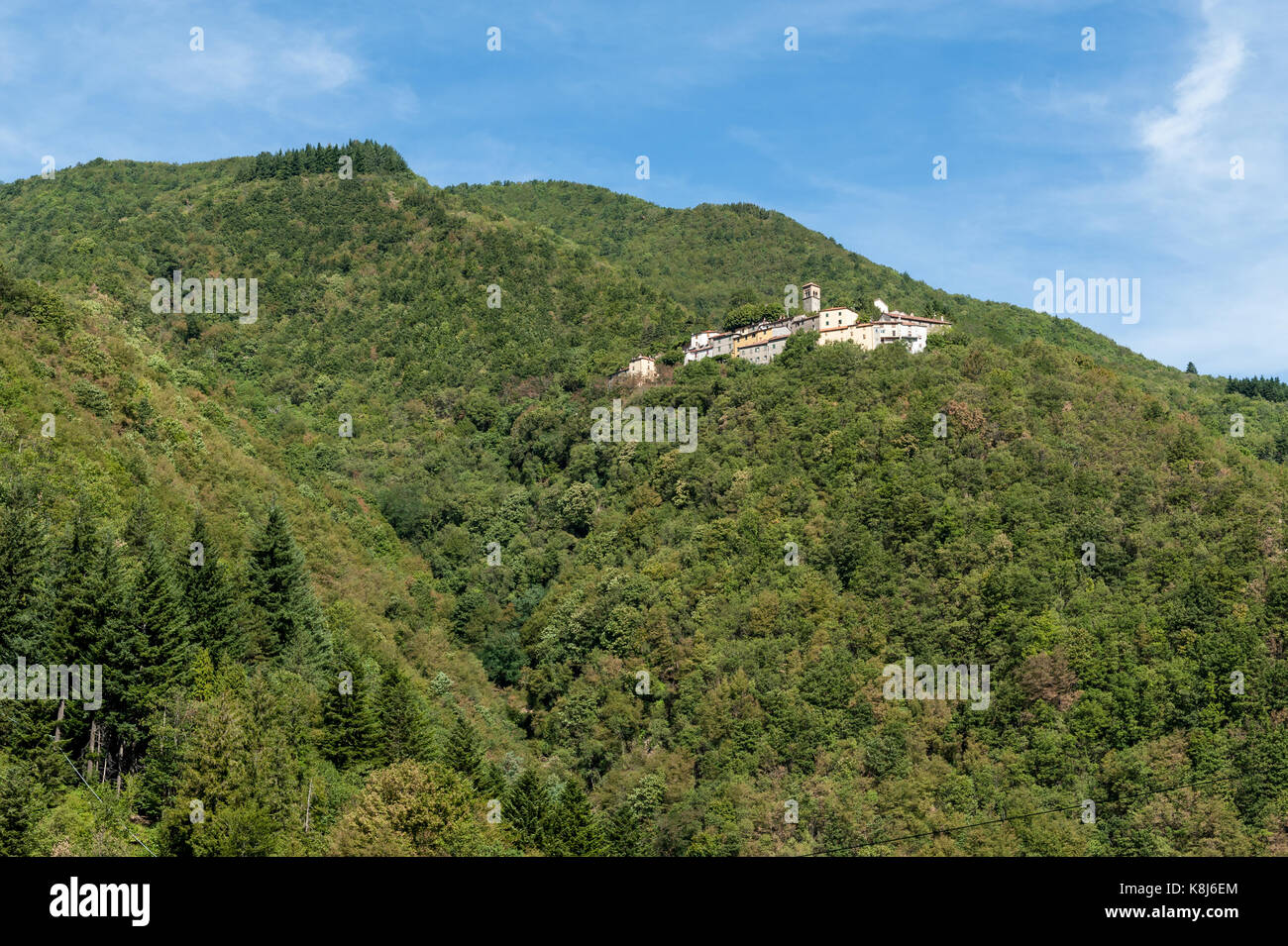 Small Italian medieval village called Sambuca Pistoiese built on the ...