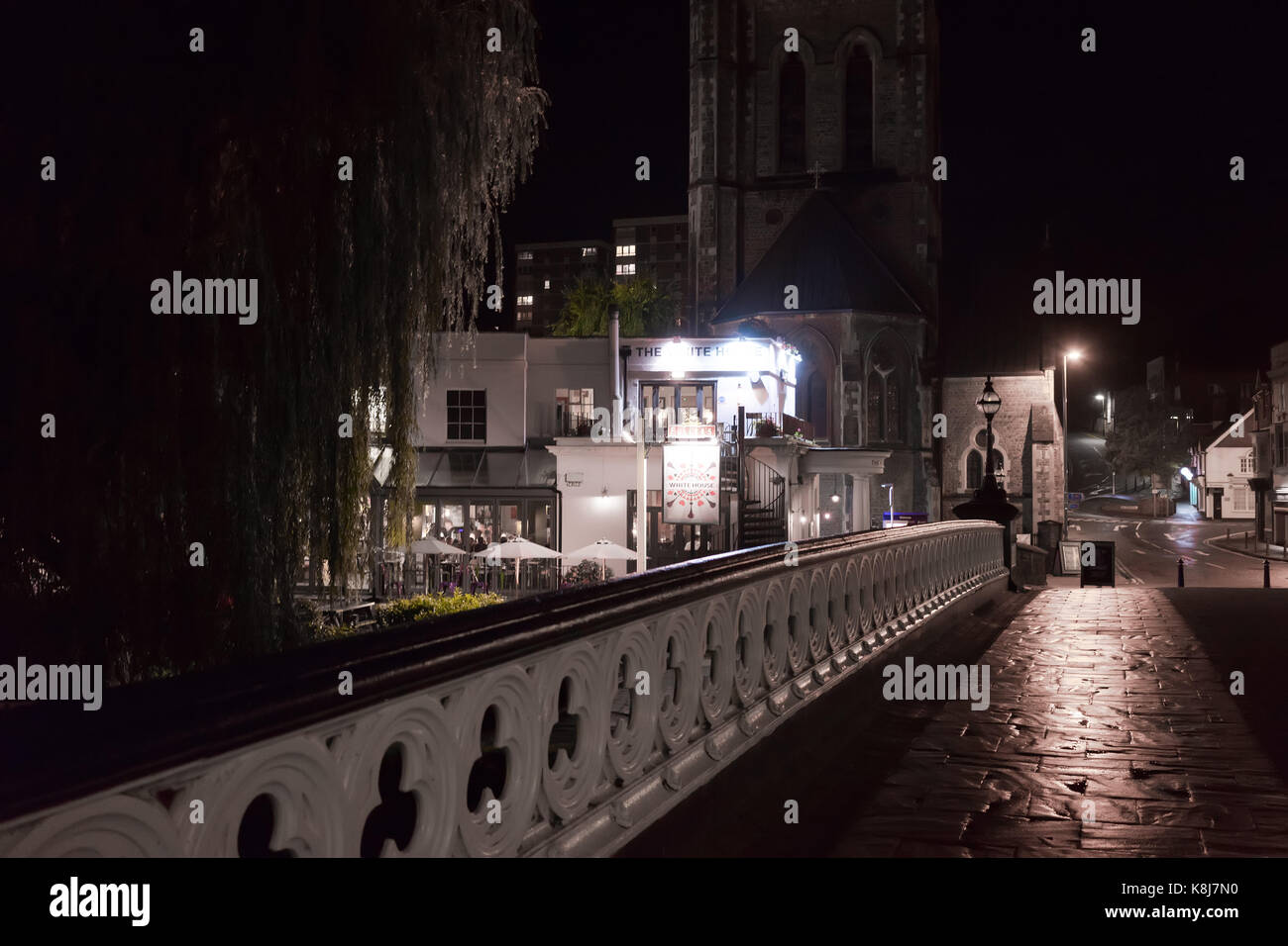 Guildford town centre at night Stock Photo - Alamy