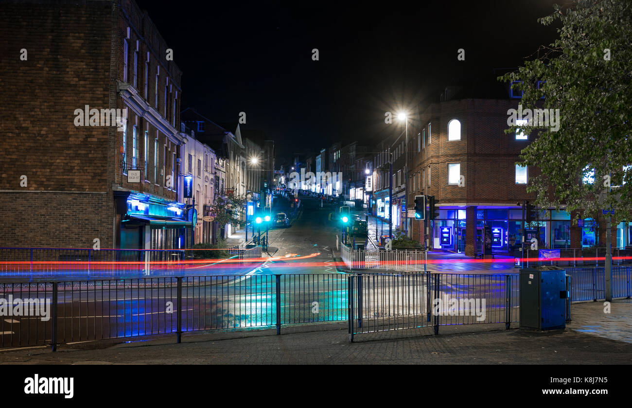 Guildford town centre at night Stock Photo - Alamy
