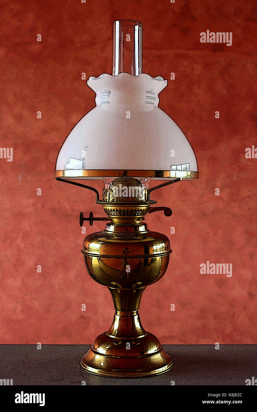 Genius in the lamp Cartoon Stock Photo - Alamy