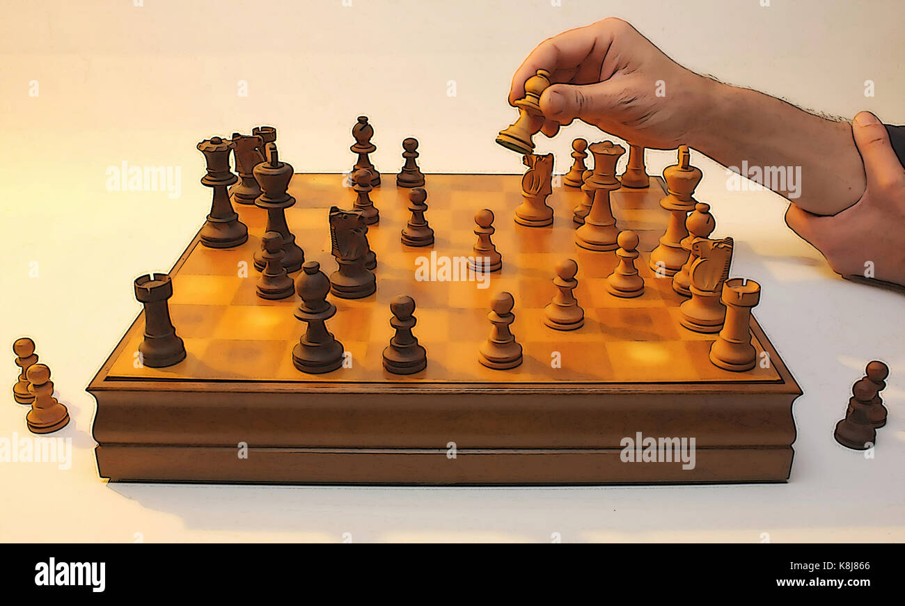 play chess Cartoon Stock Photo - Alamy