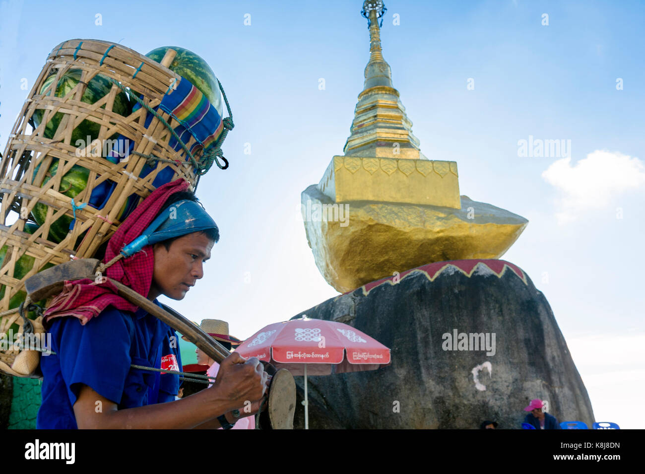 Myanmar (formerly Burma). Kyaiktiyo. State Mon. Sacred site of the ...
