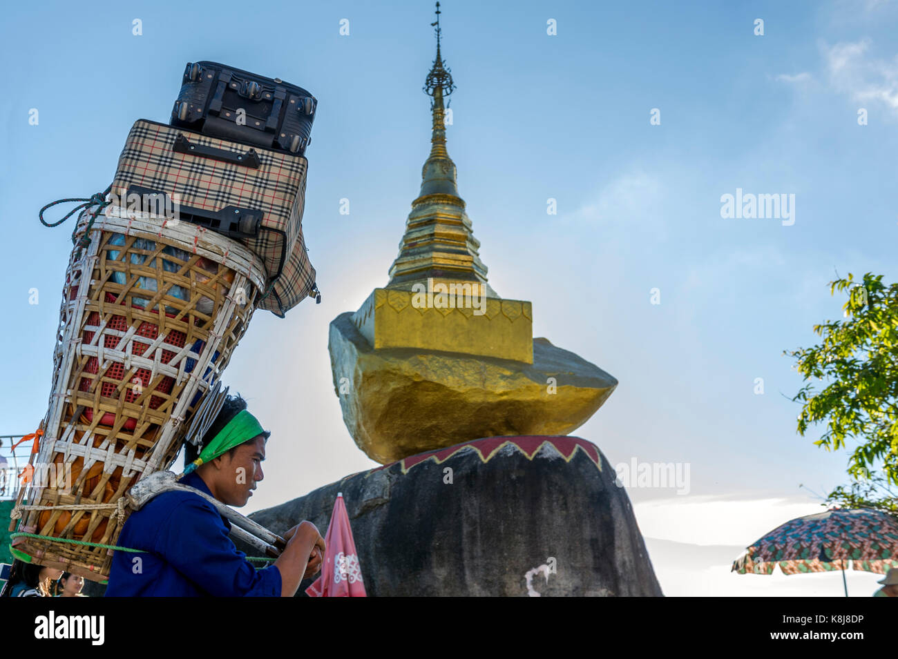 Myanmar (formerly Burma). Kyaiktiyo. State Mon. Sacred site of the ...