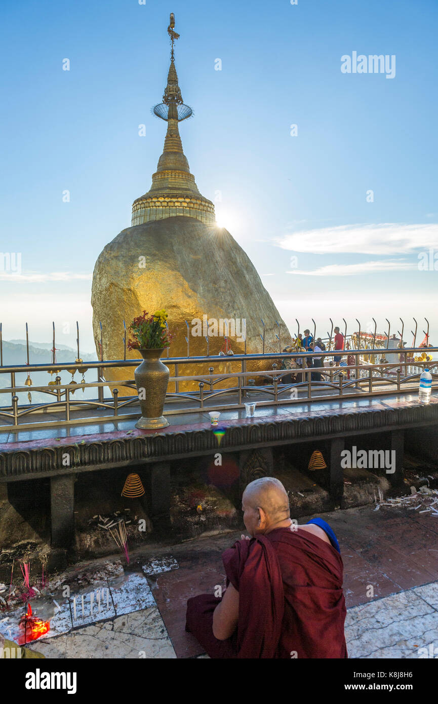 Myanmar (formerly Burma). Kyaiktiyo. State Mon. Sacred site of the ...