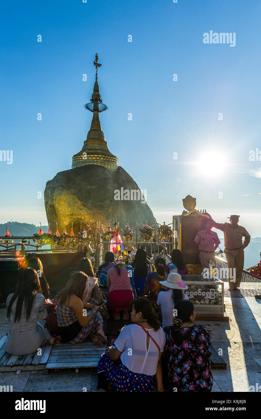 Myanmar (formerly Burma). Kyaiktiyo. State Mon. Sacred site of the ...