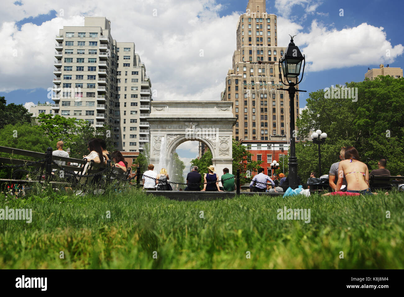 New York, NY, USA - June 1, 2017: Tourists and New York locals alike ...