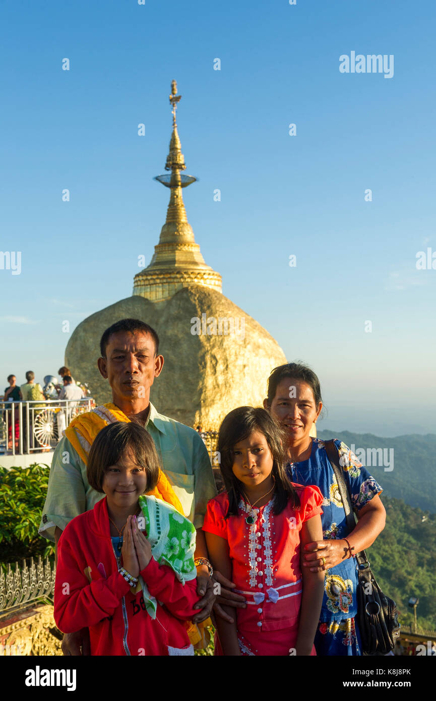 Myanmar (formerly Burma). Kyaiktiyo. State Mon. Sacred site of the ...