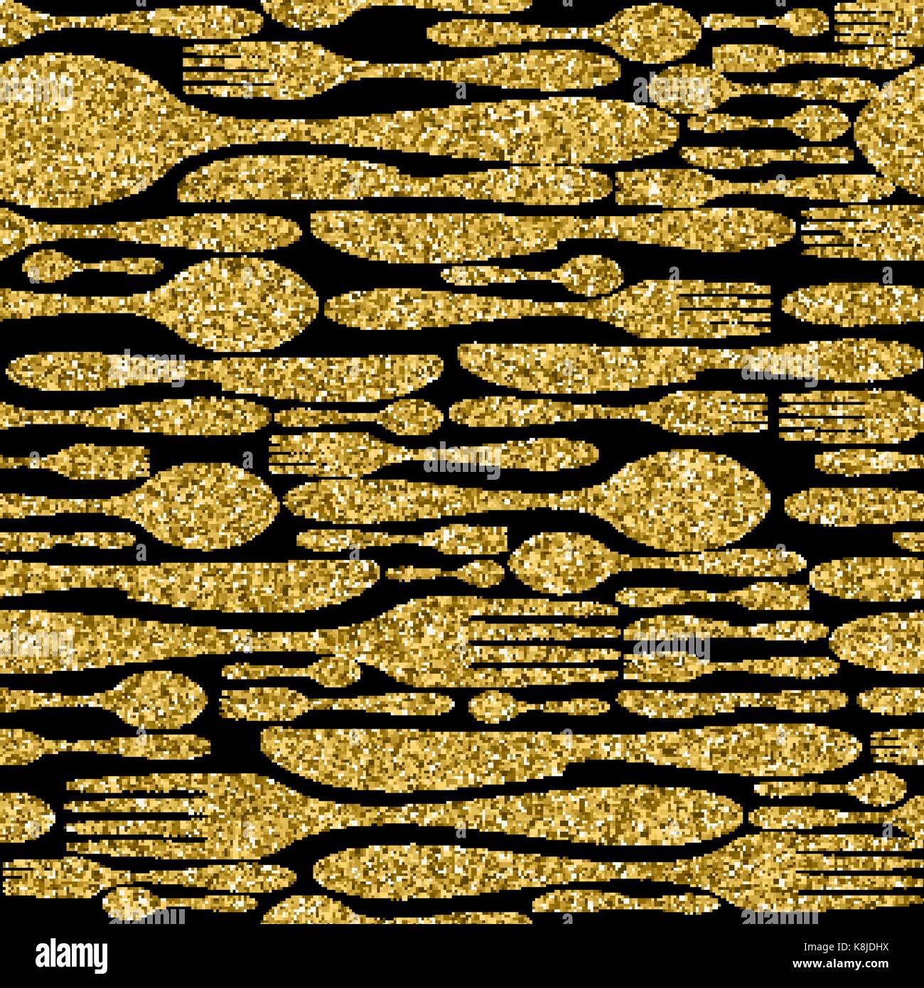 Cutlery golden spoon Stock Vector Images - Alamy