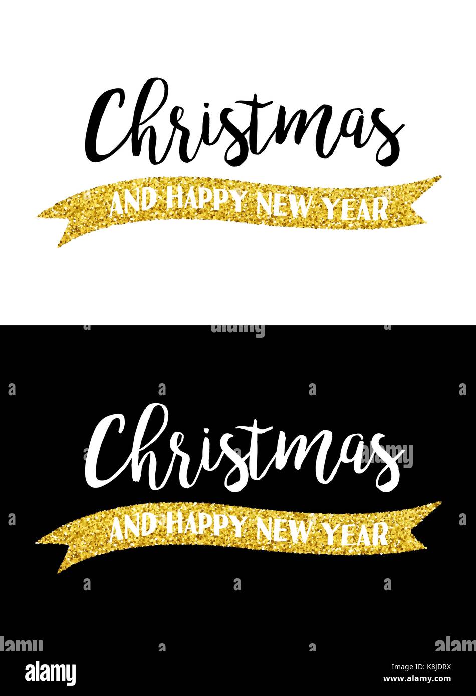Gold Merry Christmas Text Quote Calligraphy Lettering Design For