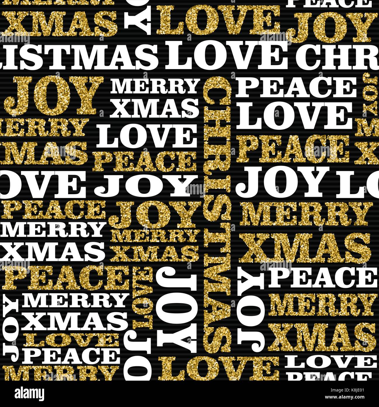Gold christmas word seamless pattern, holiday background made of ...