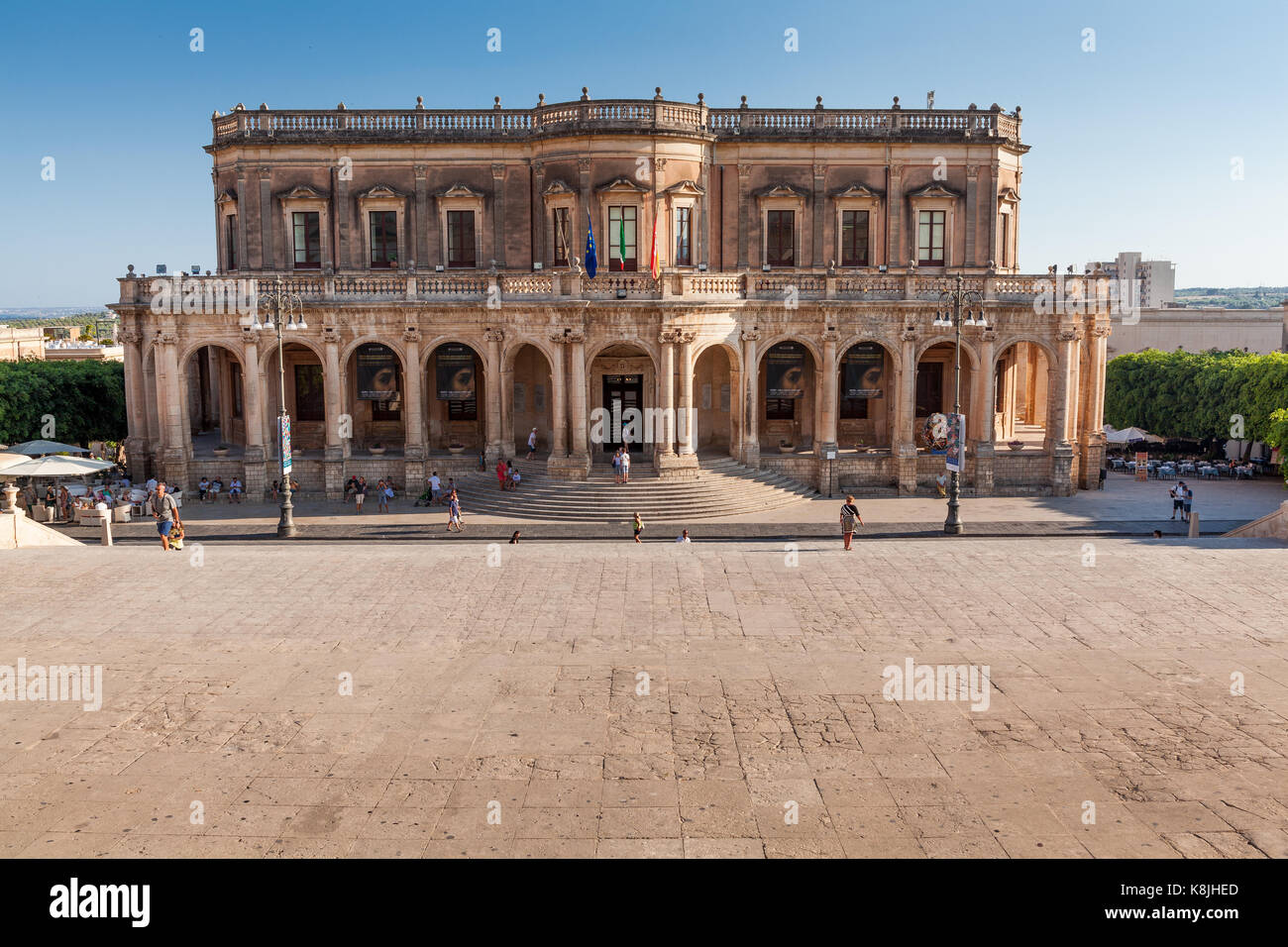 Noto, (Sicily, Ragusa, Italy) Ducezio palace Stock Photo - Alamy