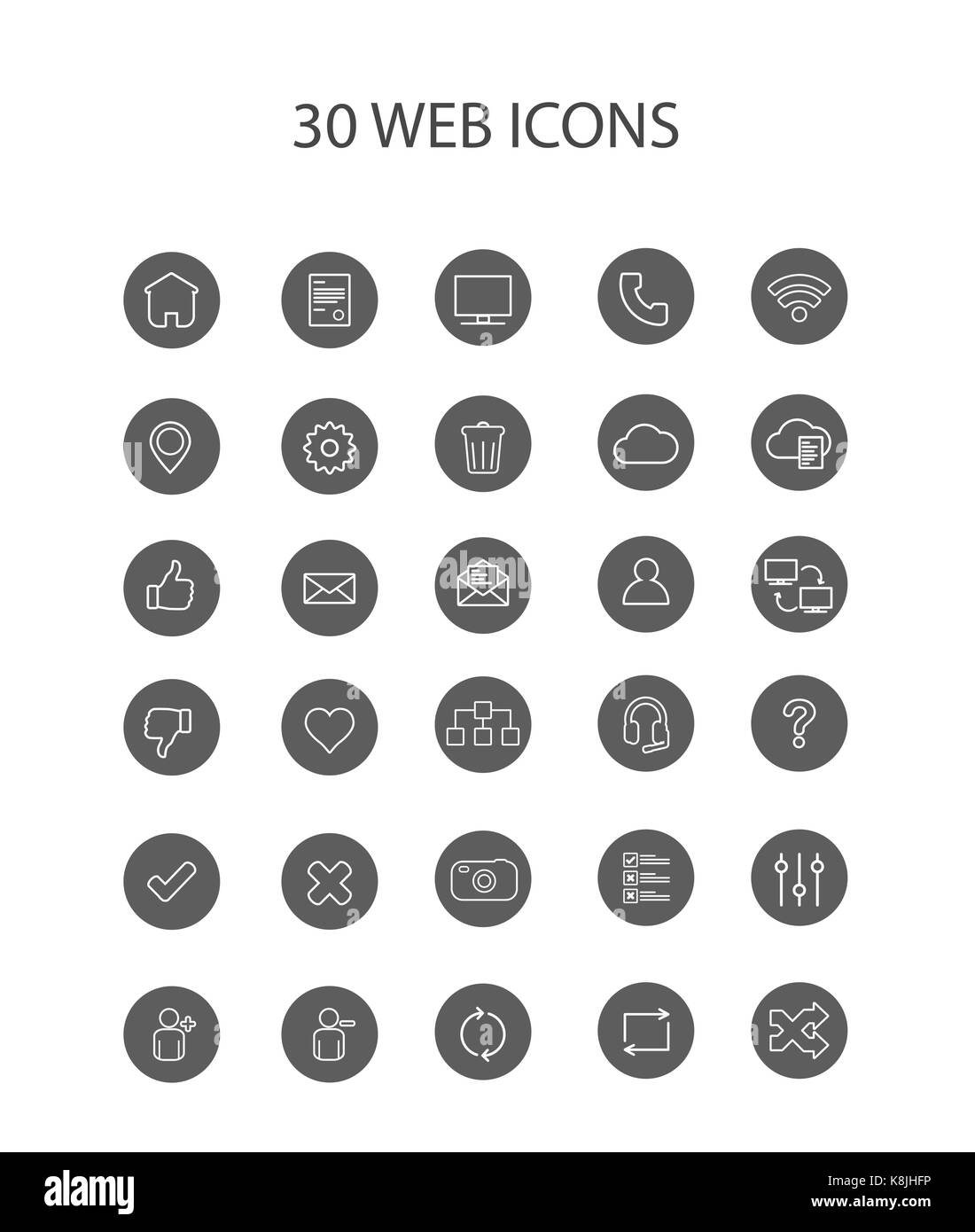 Grey icons Stock Vector Images - Alamy