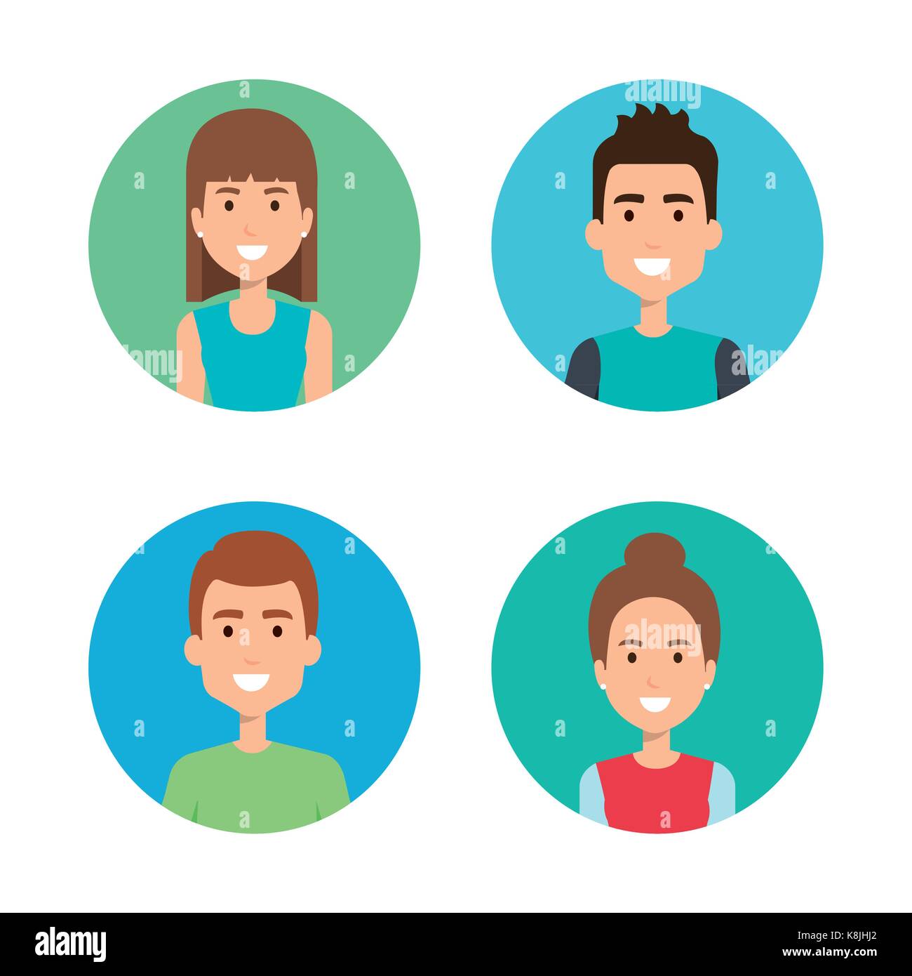 young people group avatars vector illustration design Stock Vector ...