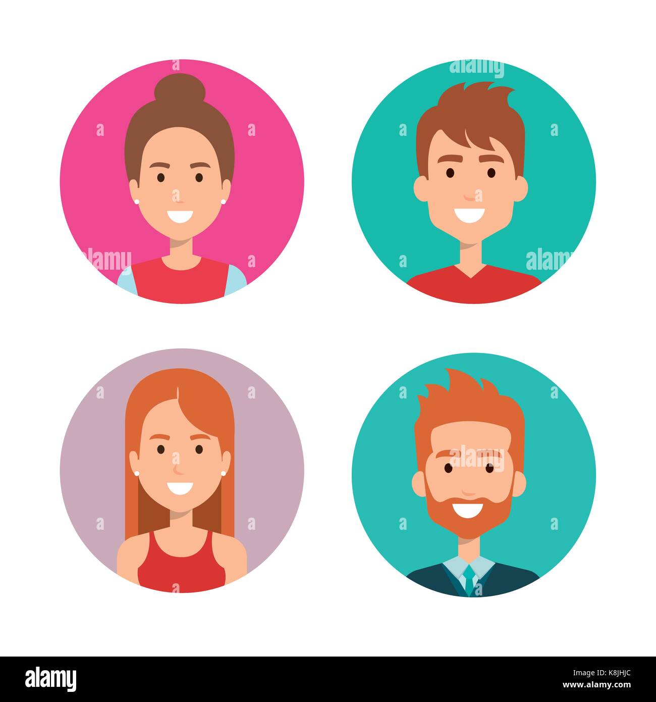 young people group avatars vector illustration design Stock Vector ...