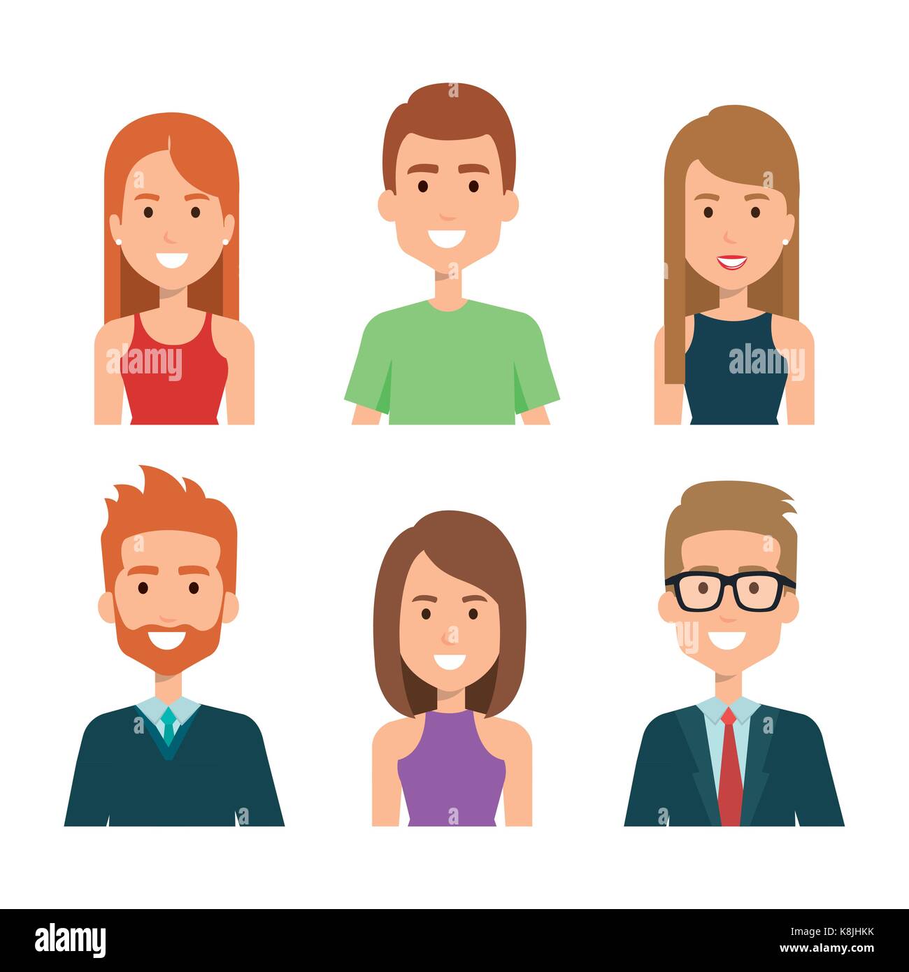 young people group avatars vector illustration design Stock Vector ...