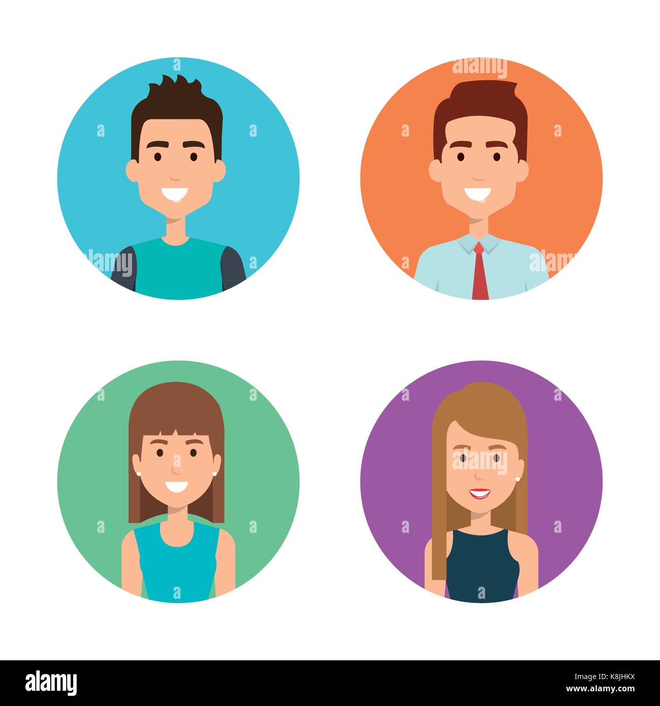 young people group avatars vector illustration design Stock Vector ...