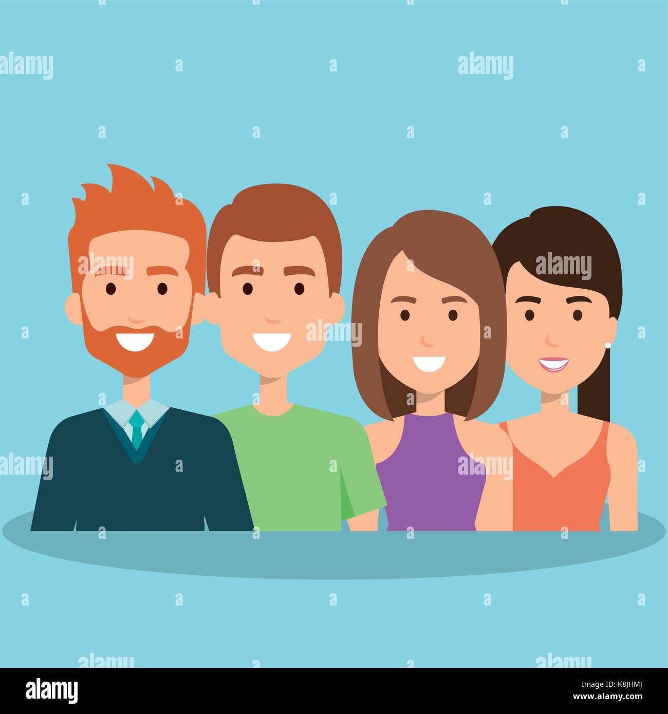 young people group avatars vector illustration design Stock Vector ...