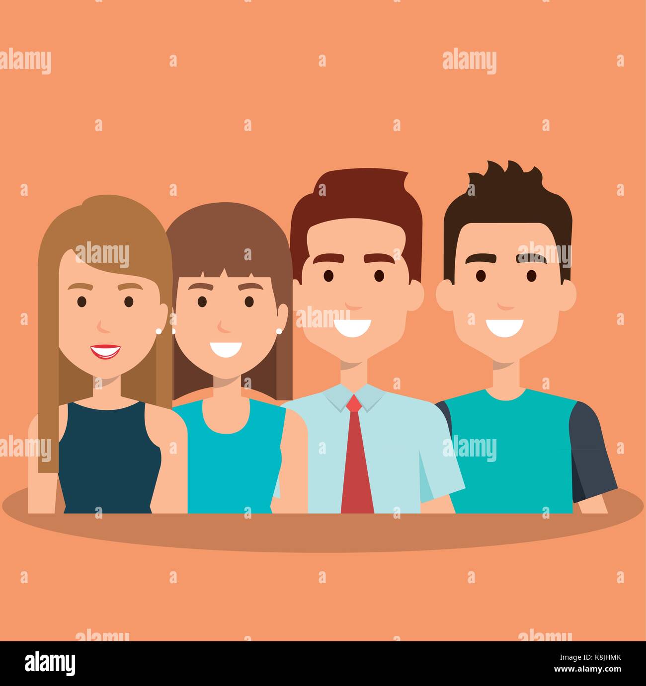 young people group avatars vector illustration design Stock Vector ...