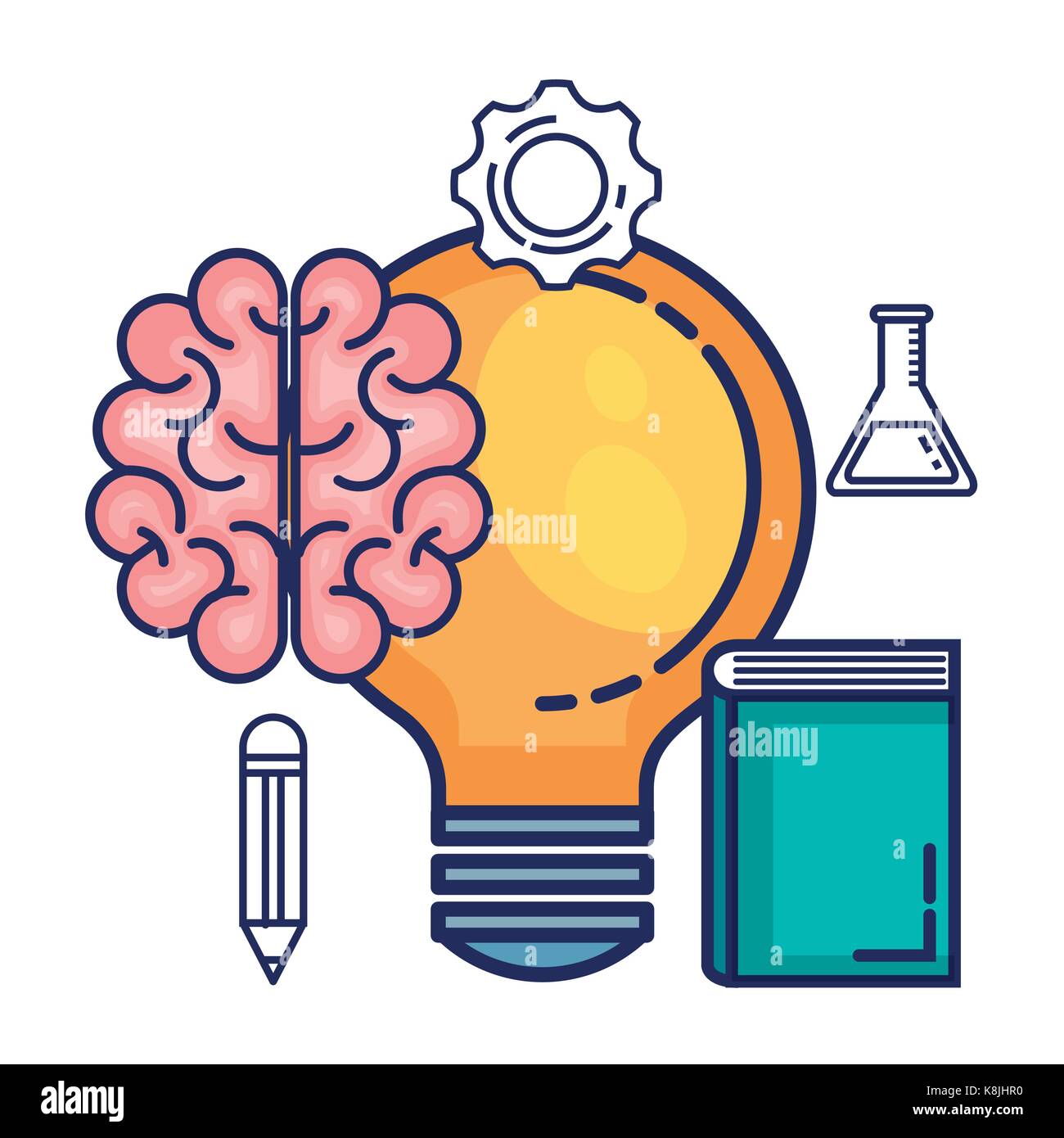 brain storming set icons vector illustration design Stock Vector Image ...