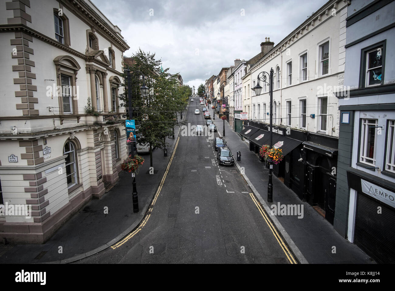 A view of Shipquay Street in Derry / Londonderry, Northern Ireland ...