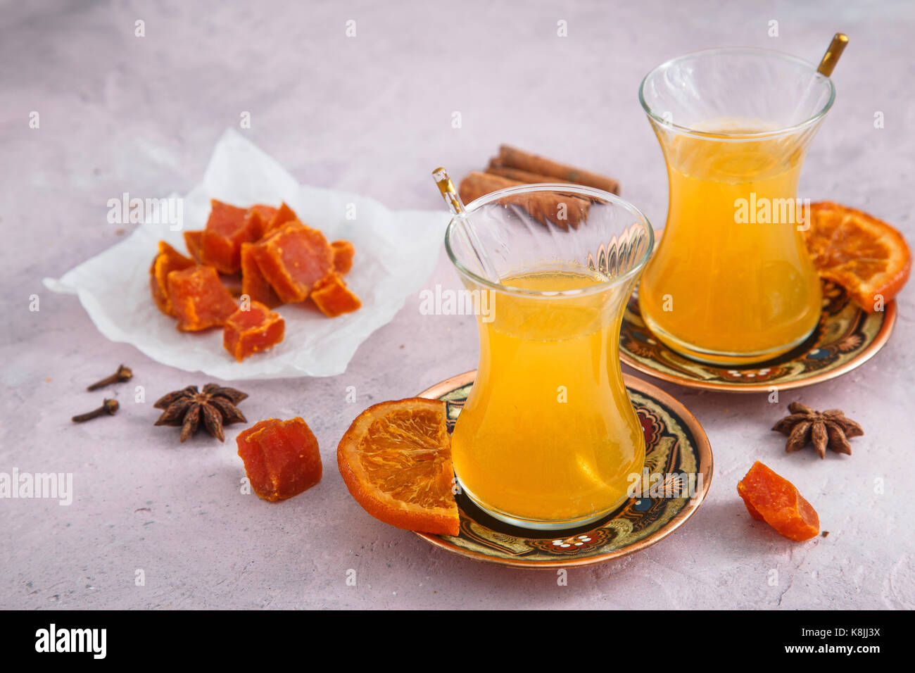Healthy berries tea with honey and fruits candy Stock Photo - Alamy