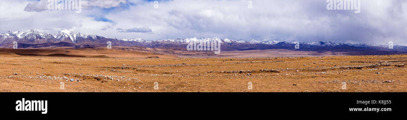 Panoramic view typical mountain landscape - Tibet Stock Photo - Alamy