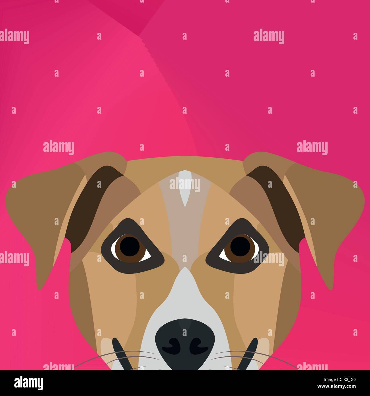 Illustration Dog terrier looking over wall for the creative use in ...