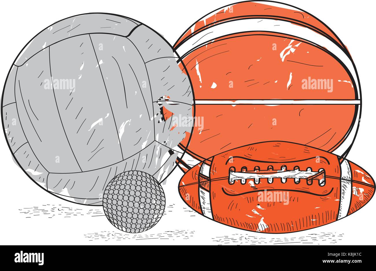 Retro styled sport balls Stock Vector Image & Art - Alamy