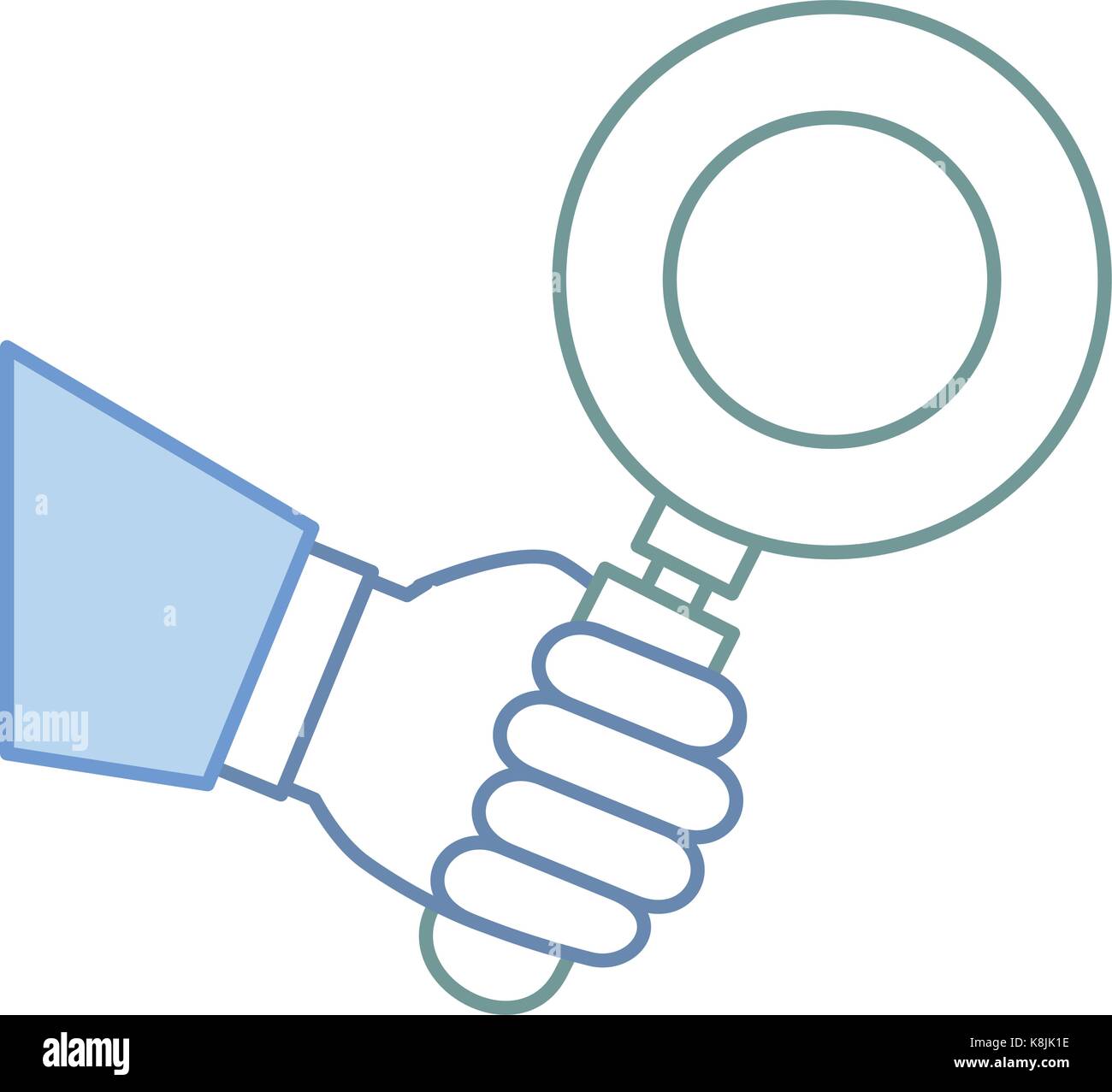 hand human with magnifying glass isolated icon Stock Vector Image & Art ...