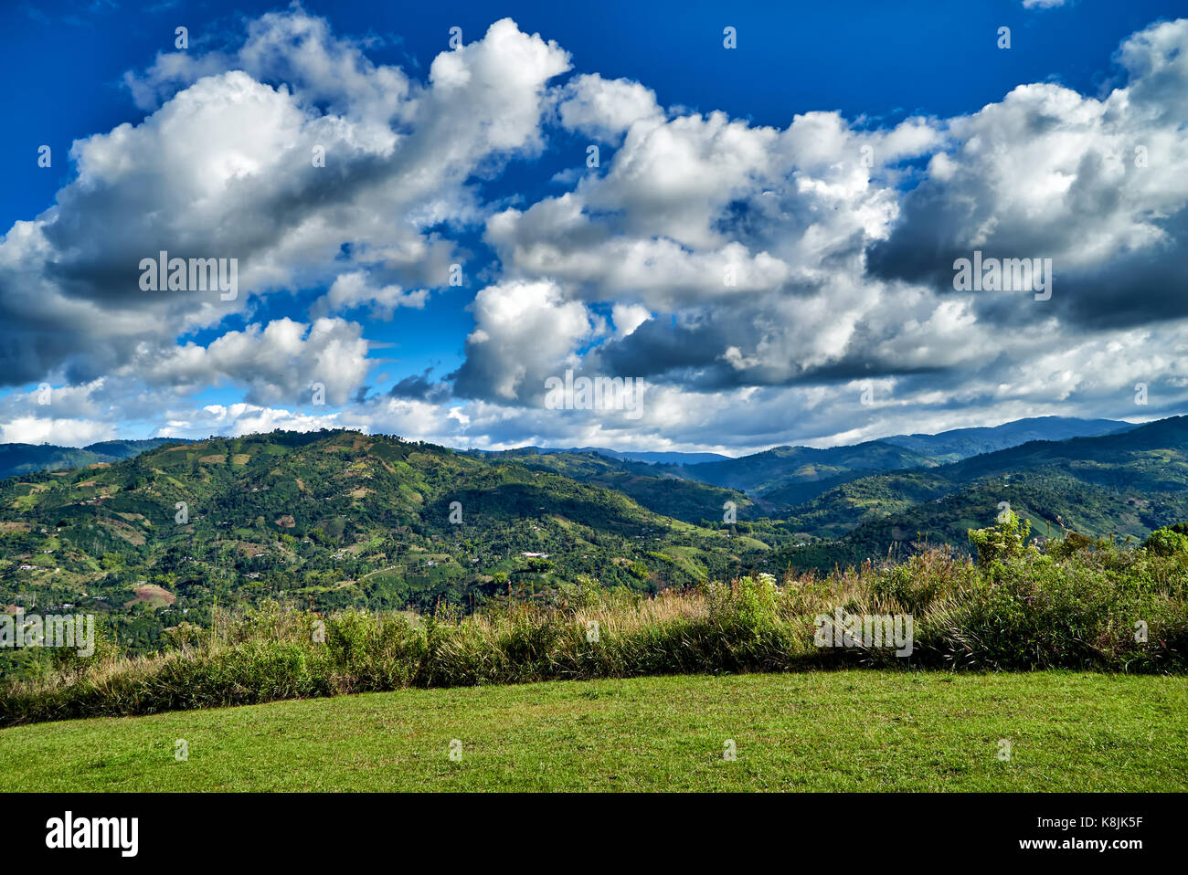 Andes landscape seen from archaeological park Parque Arqueologico De ...