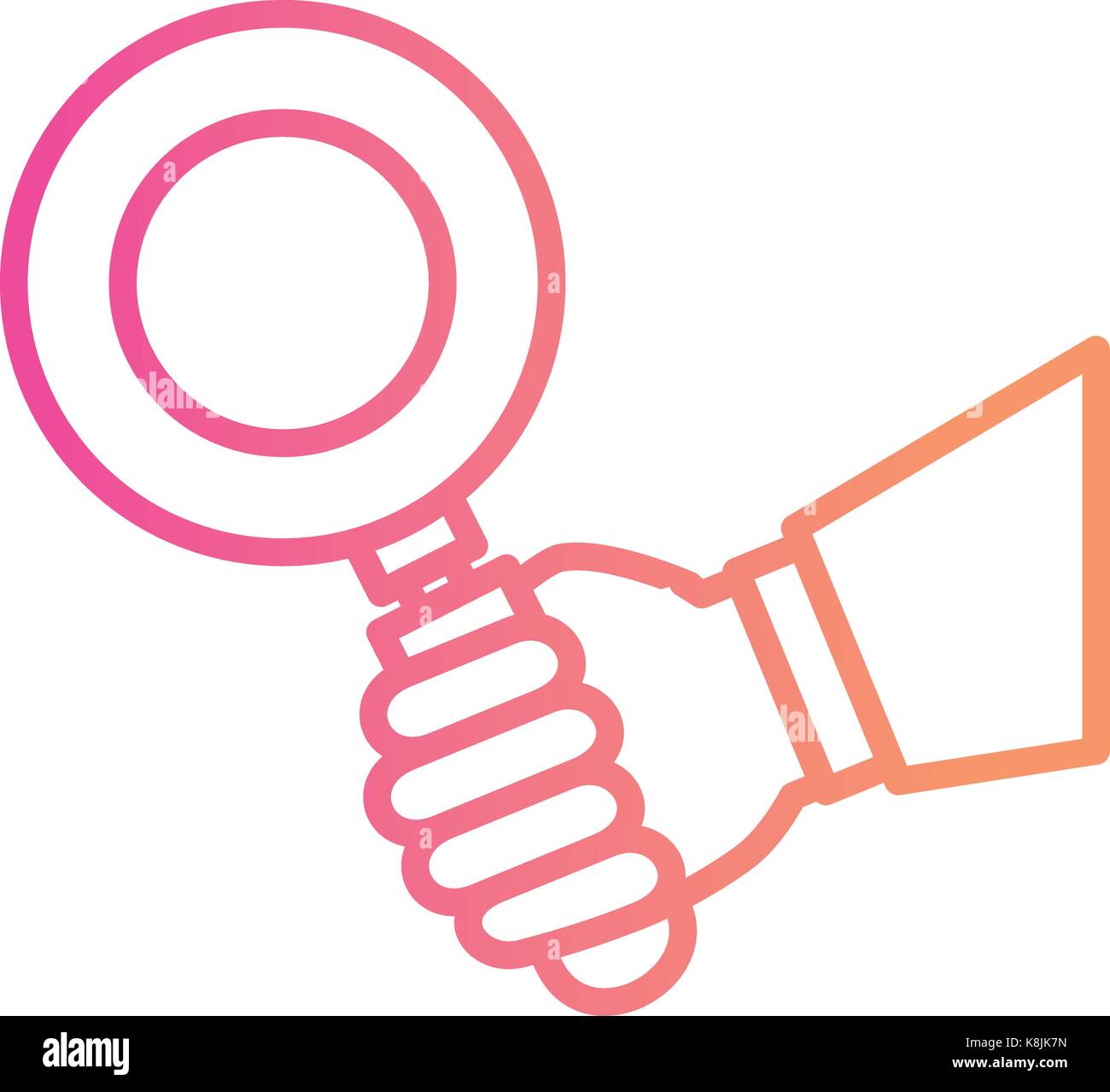 hand human with magnifying glass isolated icon Stock Vector Image & Art ...