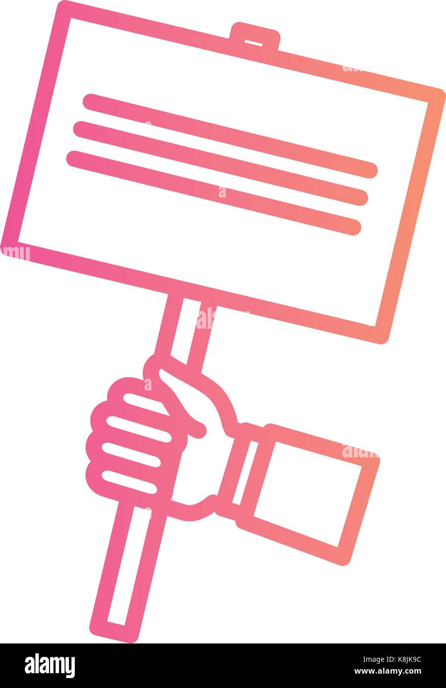 hand human with protest banner Stock Vector Image & Art - Alamy