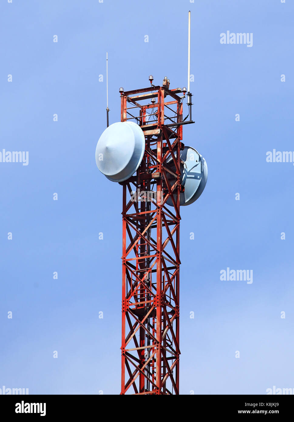 Relay communication link repeater on the mast Stock Photo - Alamy