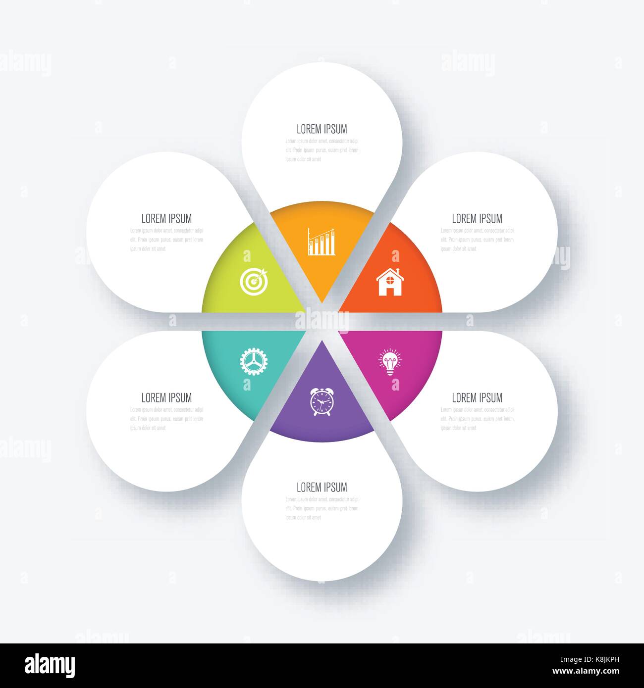 Modern infographics six circle process template Stock Vector Image ...