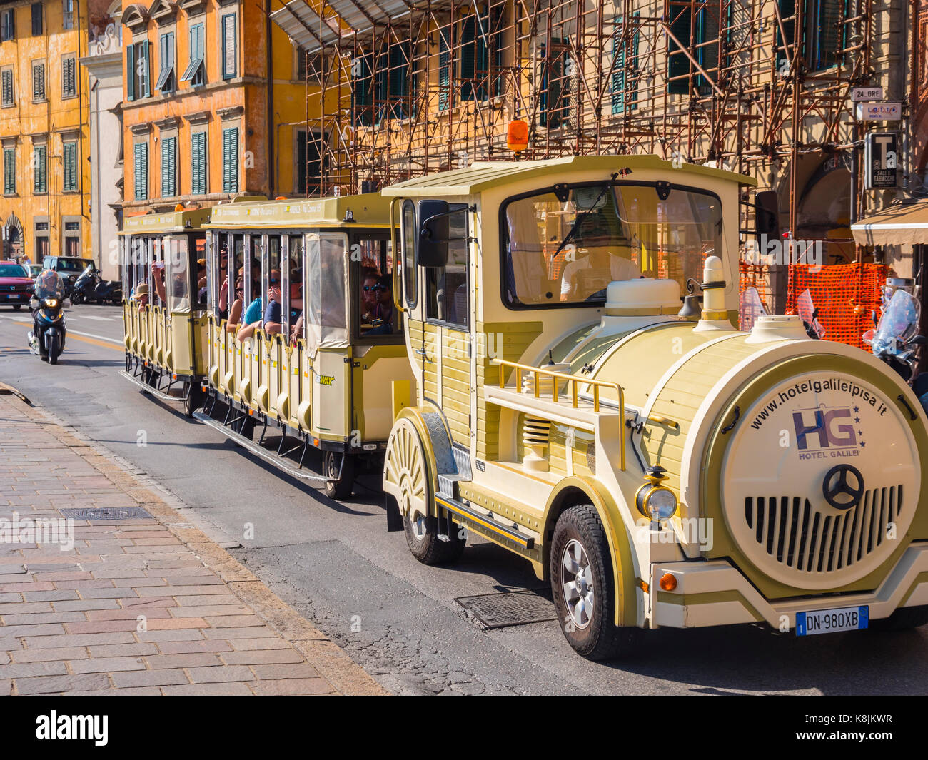 Sightseeing tram in the city of Pisa - PISA TUSCANY ITALY - SEPTEMBER ...