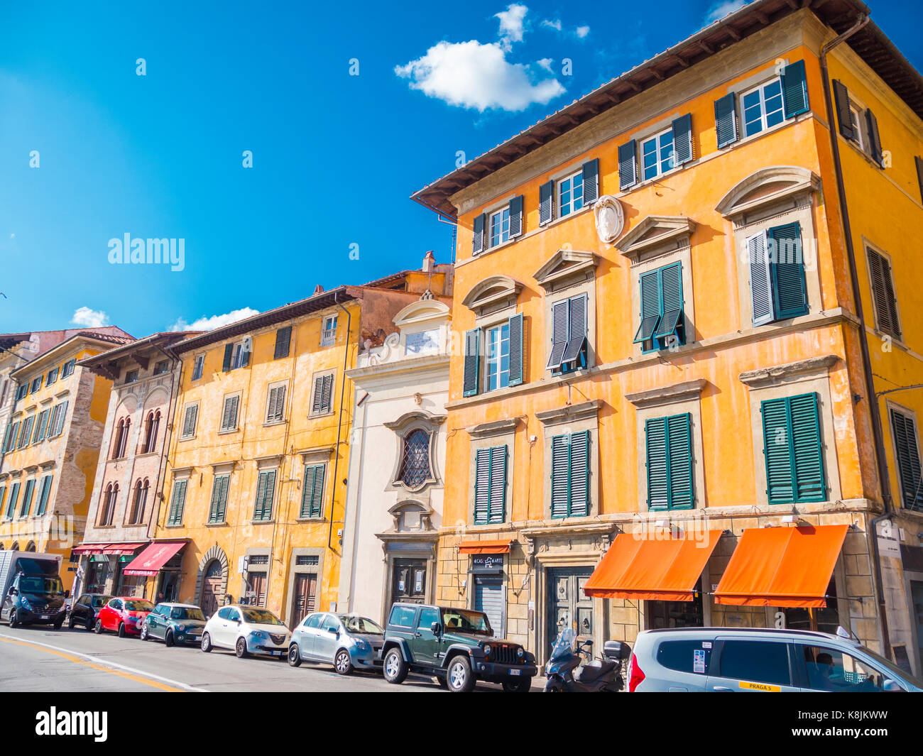 The colorful riverside of River Arno in the city of Pisa - PISA TUSCANY ...