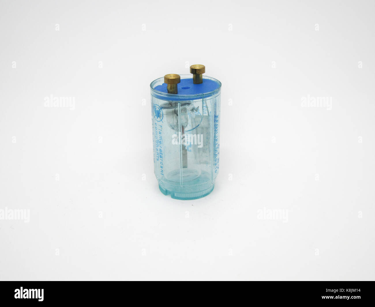 fluorescent tube starter on a white background Stock Photo - Alamy